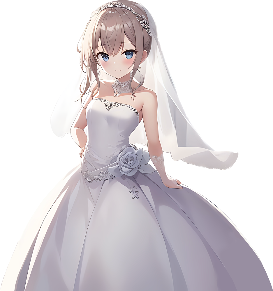 Free Visual Novel Character - Wedding Bride by WineChan