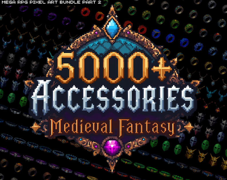 5000+ Files Fantasy Pixel Art Accessories – Rings, Amulets, Belts ...