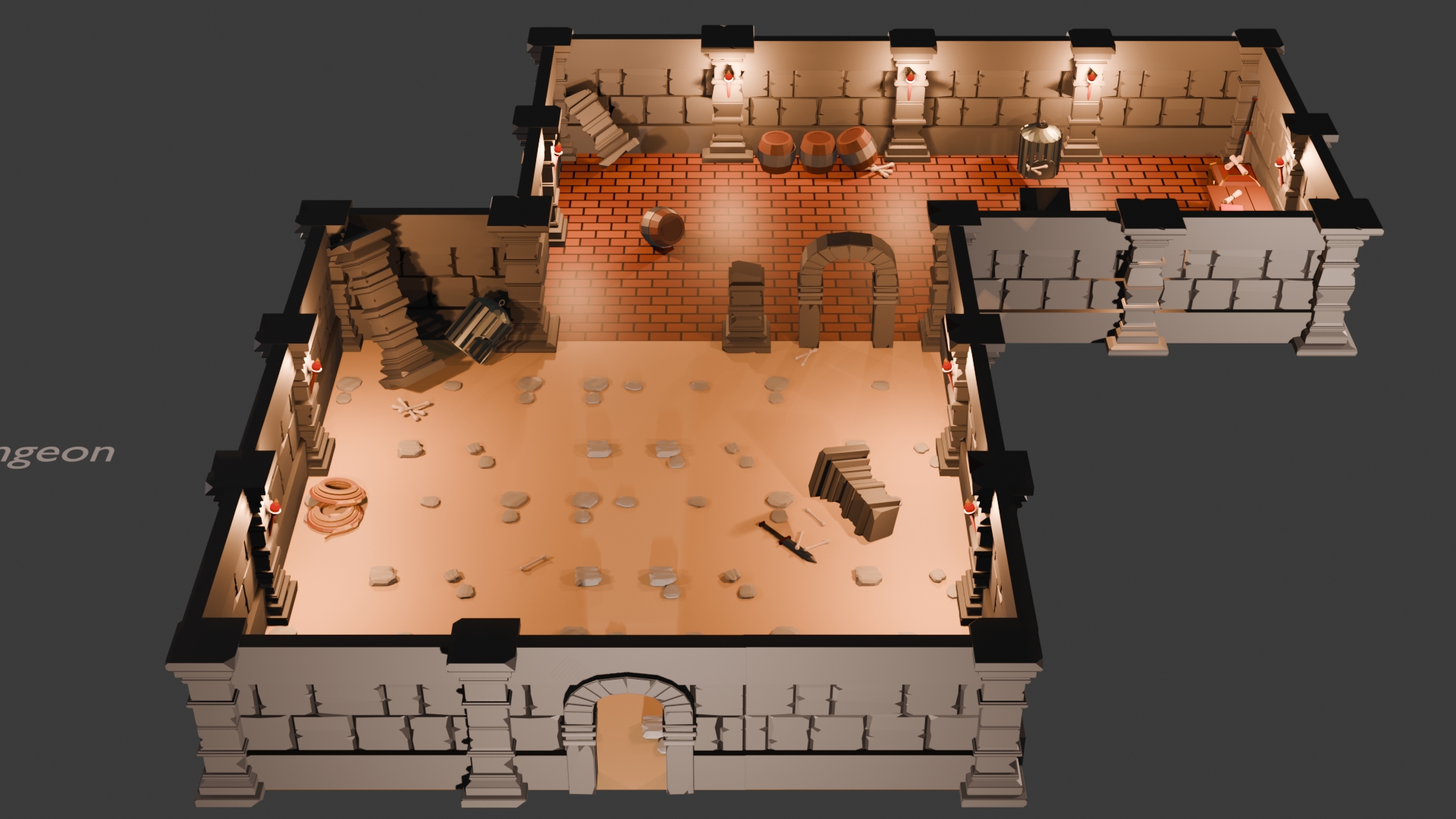 Dungeon Low-Poly 3D Assets by Cawina