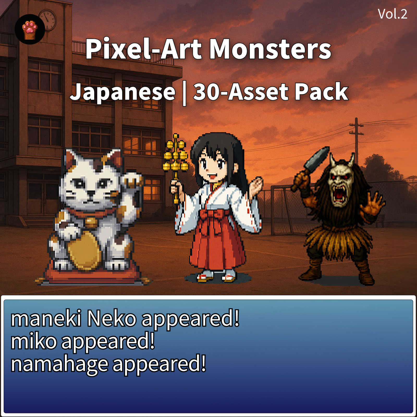 CP06— 30 Pixel Yokai & Urban Legends (PNG, S/M/L) by Pixel Material Studio