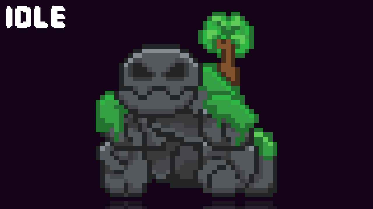 Forest Golem 48x48 Platformer Boss Sprite Sheet by ThePixelGame