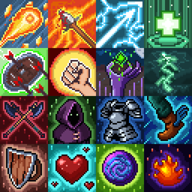 Pixel Spell Icons Pack — 32x32 by Antahonist