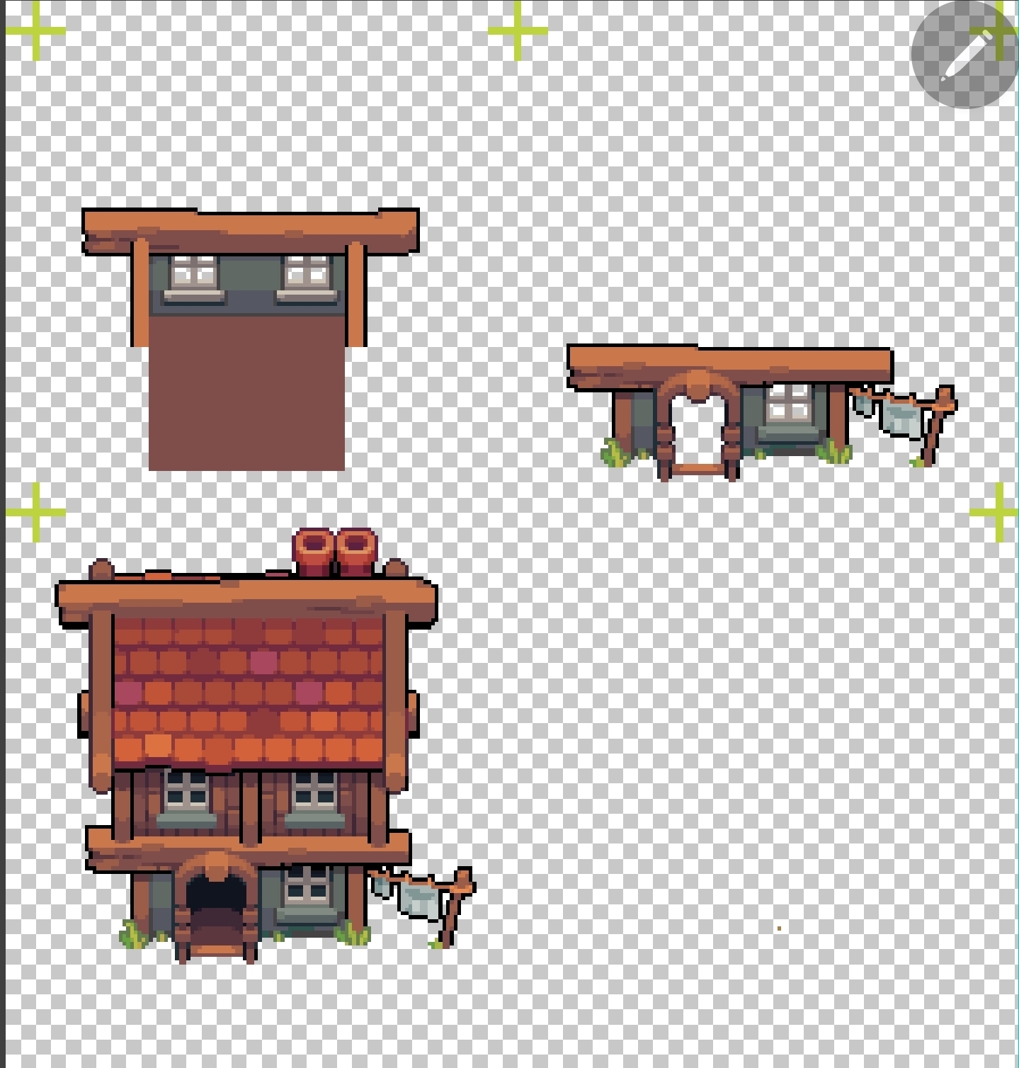 Rural homes pixel art by Spoon