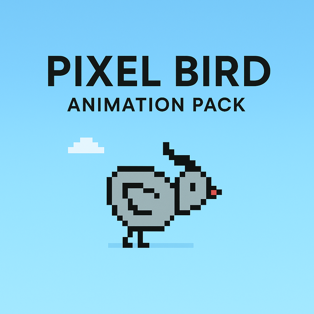 Cute 2d pixel bird with Animations. by RavindraGanesh
