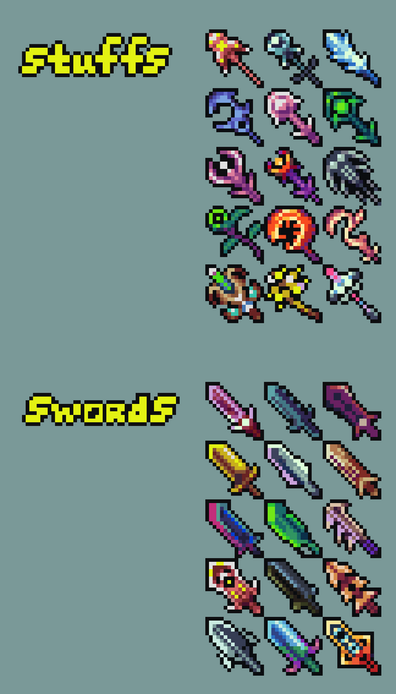 Rpg weapon pack 16x16 by Pixel Kiss