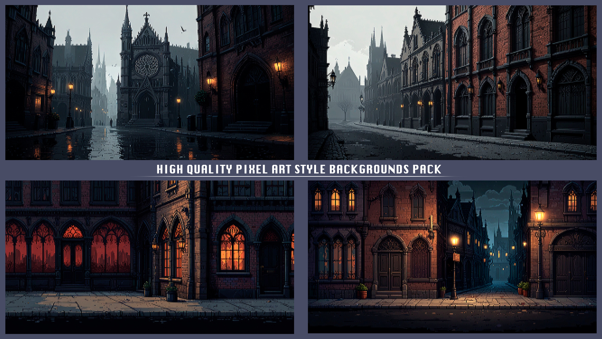 160+ GOTHIC PIXEL ART BACKGROUNDS by PIXELHUNT