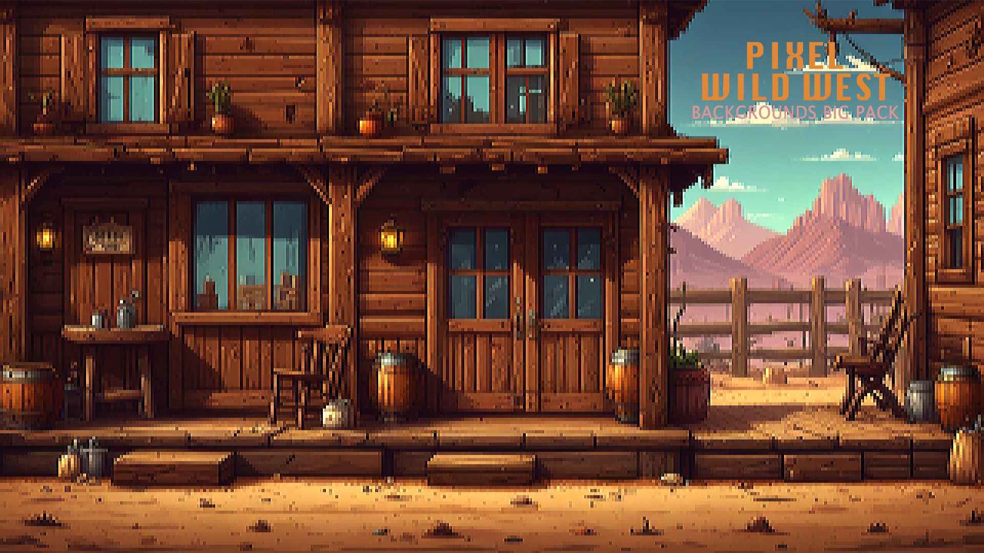 160+ WILD WEST PIXEL ART BACKGROUNDS by PIXELHUNT