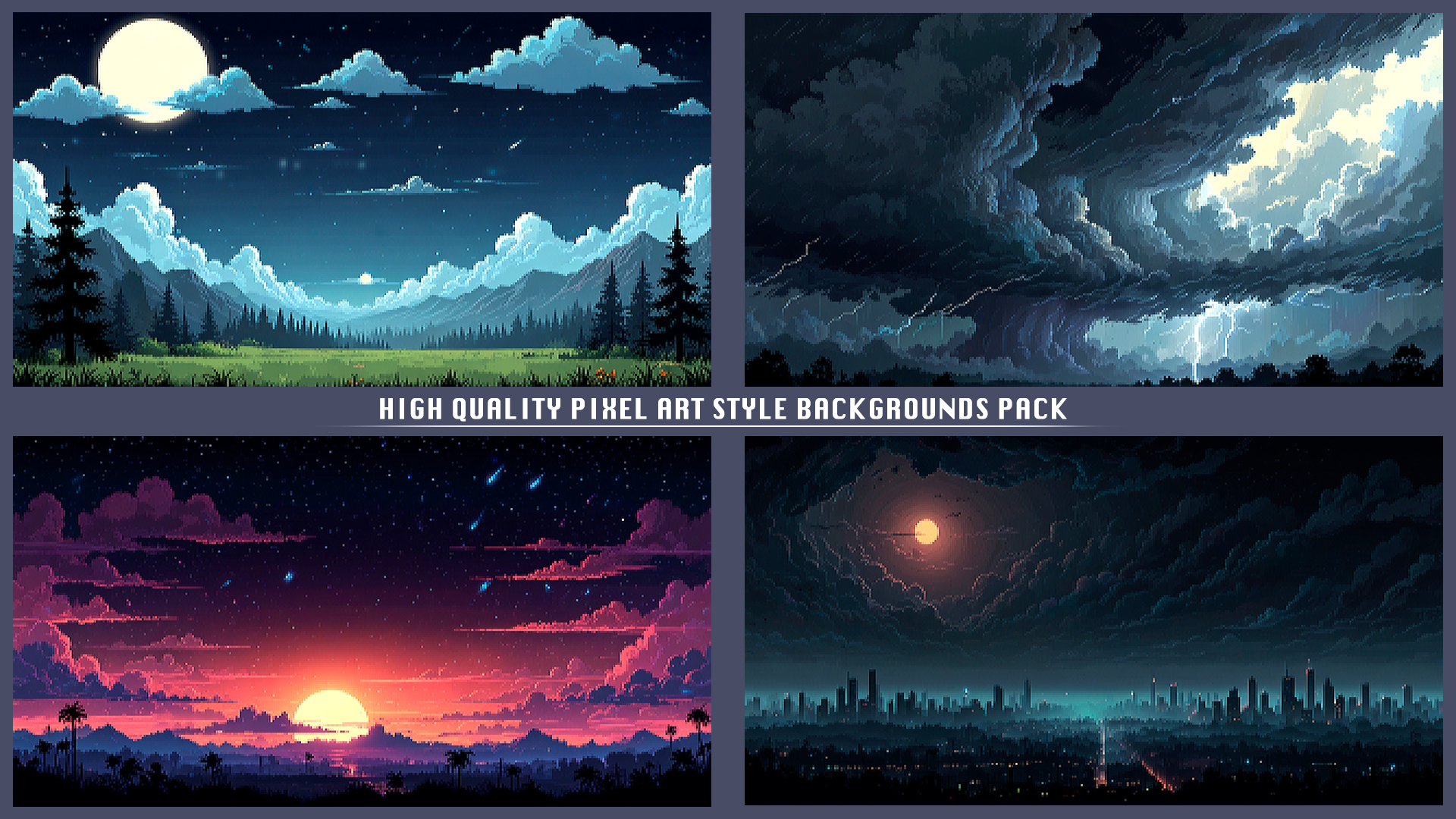140+ SKY PIXEL ART BACKGROUNDS by PIXELHUNT