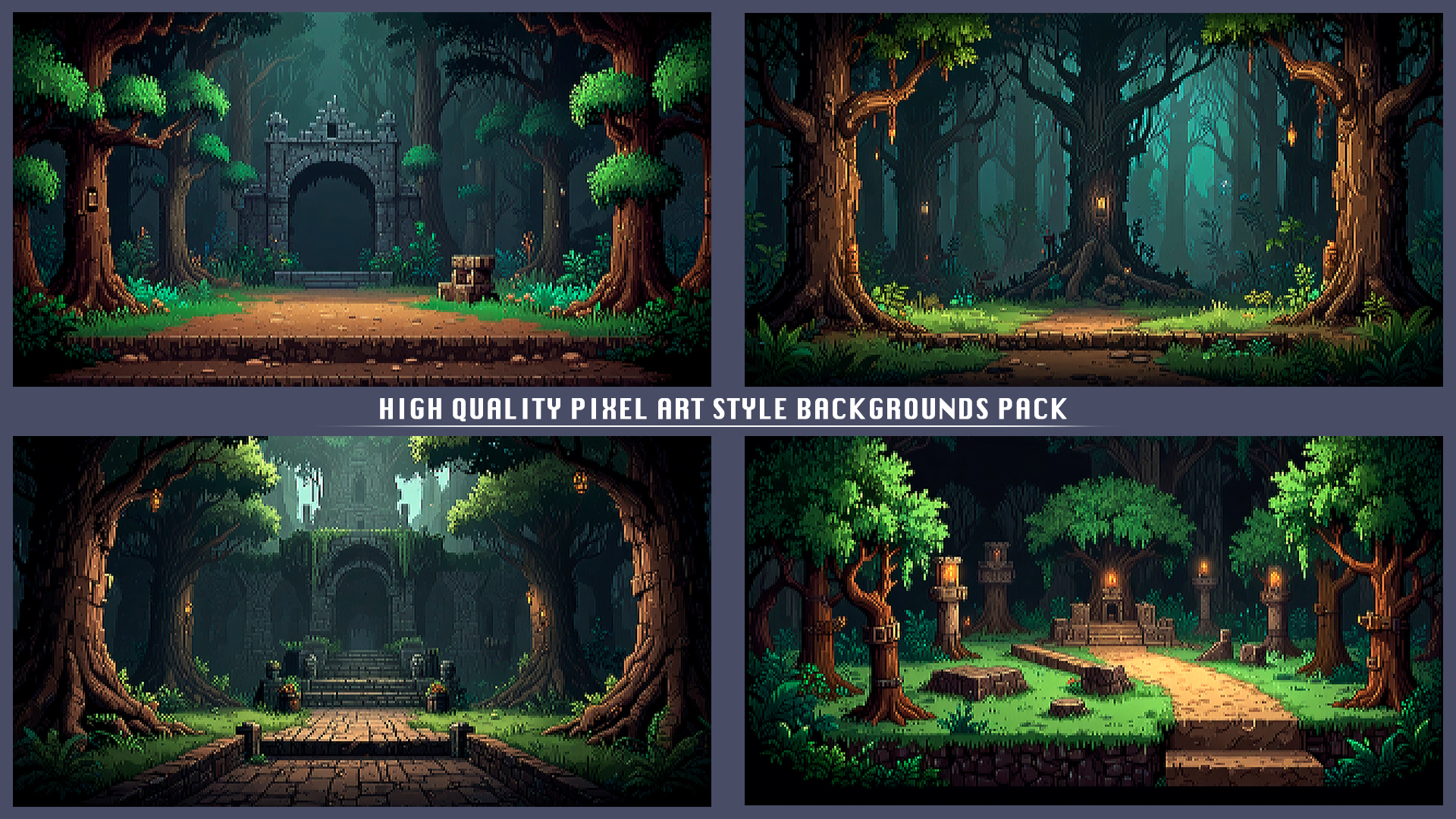170+ DUNGEON PIXEL ART BACKGROUNDS by PIXELHUNT
