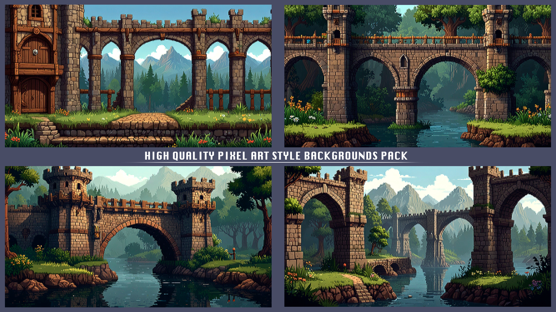 160+ MEDIEVAL PIXEL ART BACKGROUNDS by PIXELHUNT