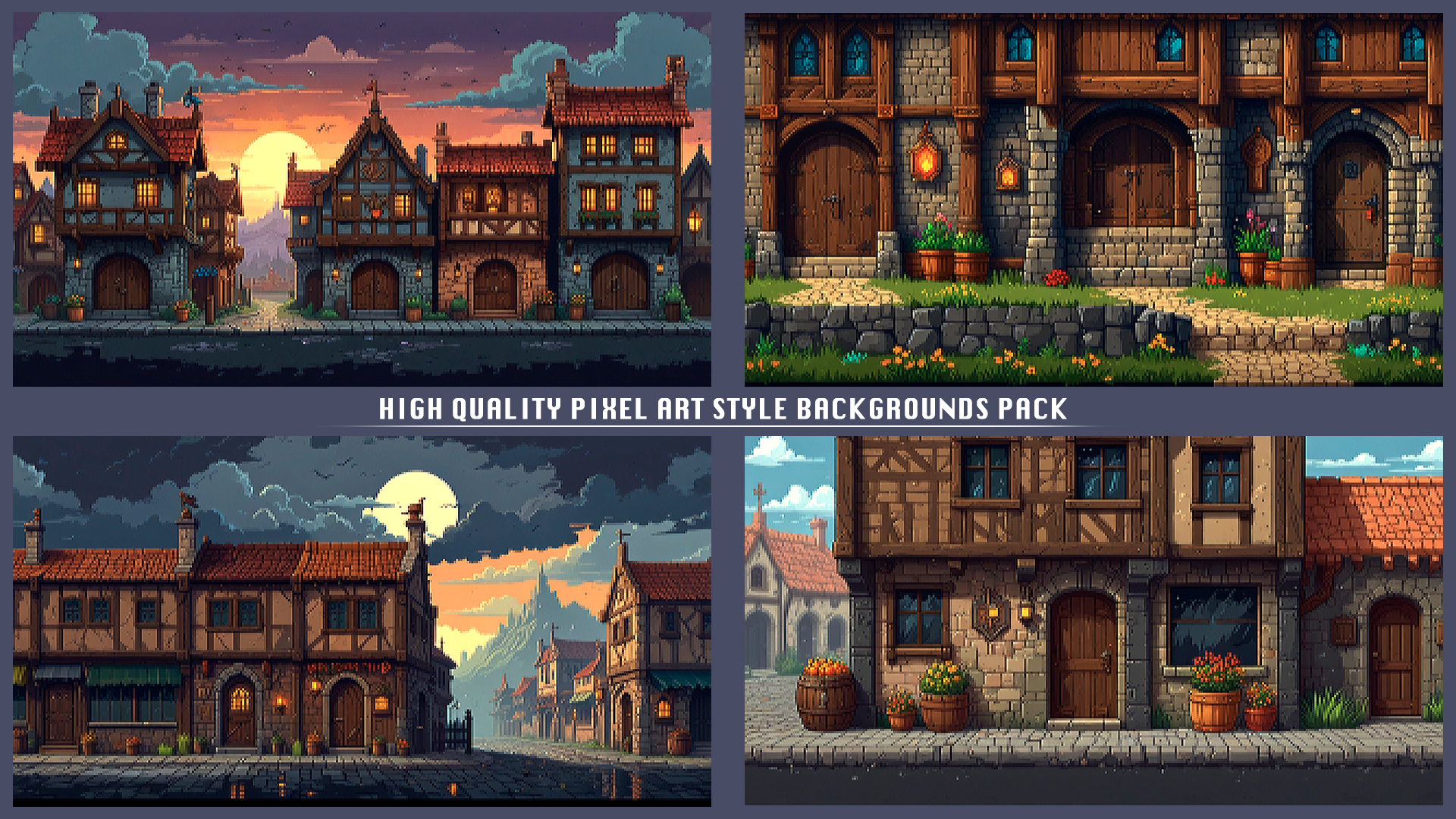 160+ MEDIEVAL PIXEL ART BACKGROUNDS by PIXELHUNT