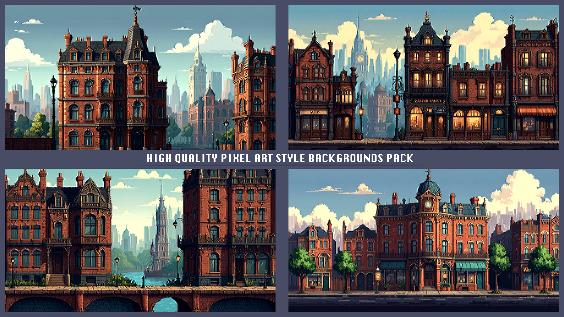 160+ VICTORIAN PIXEL ART BACKGROUNDS by PIXELHUNT