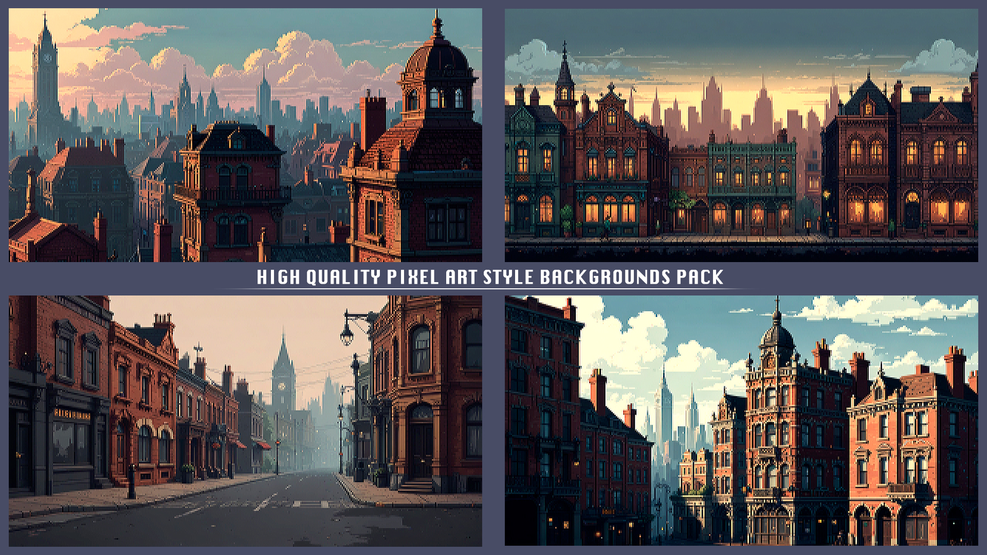 160+ VICTORIAN PIXEL ART BACKGROUNDS by PIXELHUNT