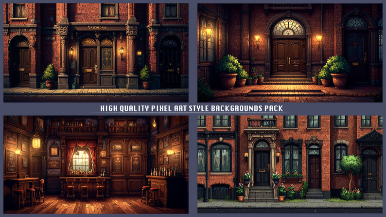 160+ VICTORIAN PIXEL ART BACKGROUNDS by PIXELHUNT