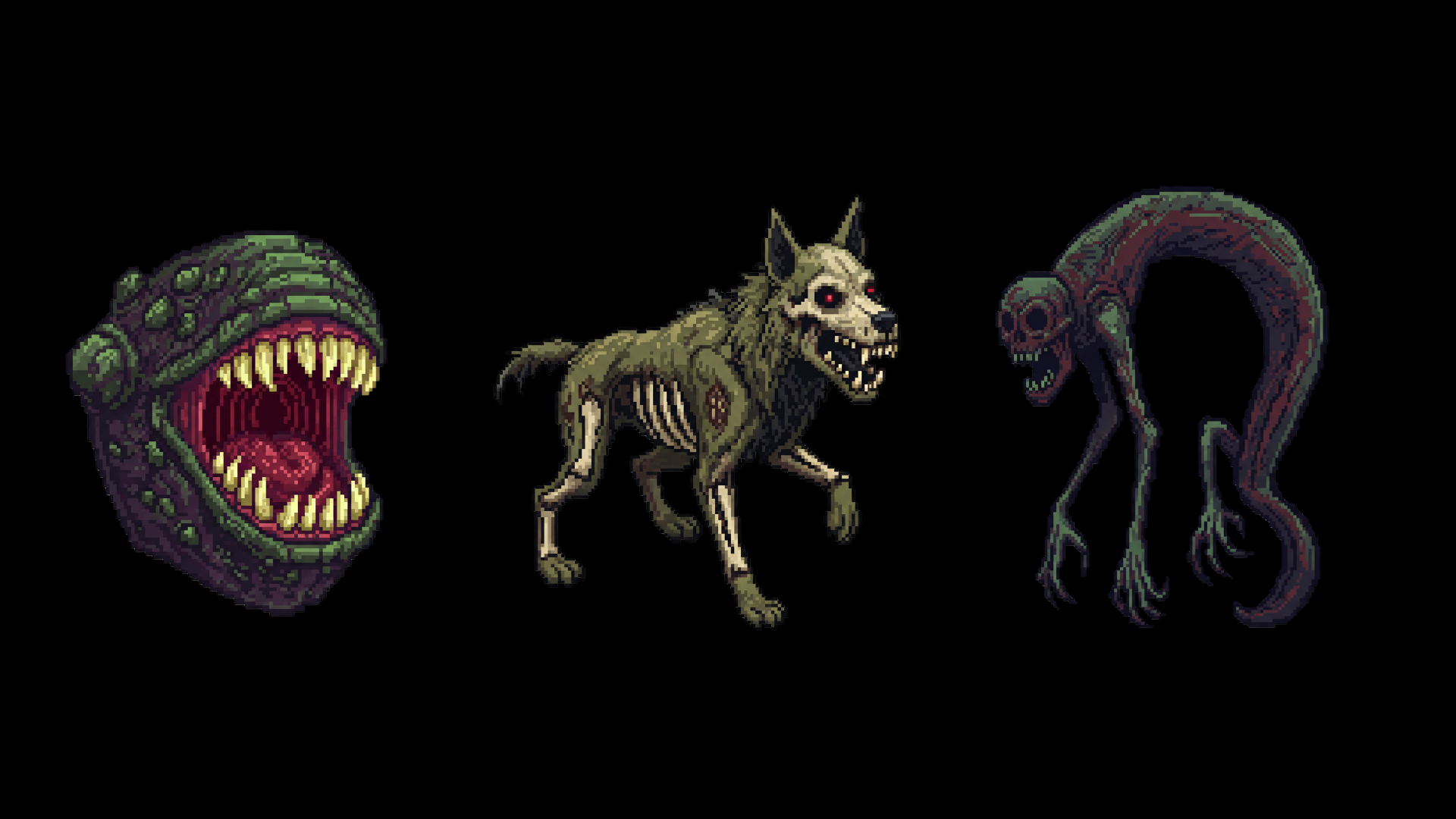 PIXEL HORROR MONSTERS — 22 Creature Pack (96px, PNG) by sidelka
