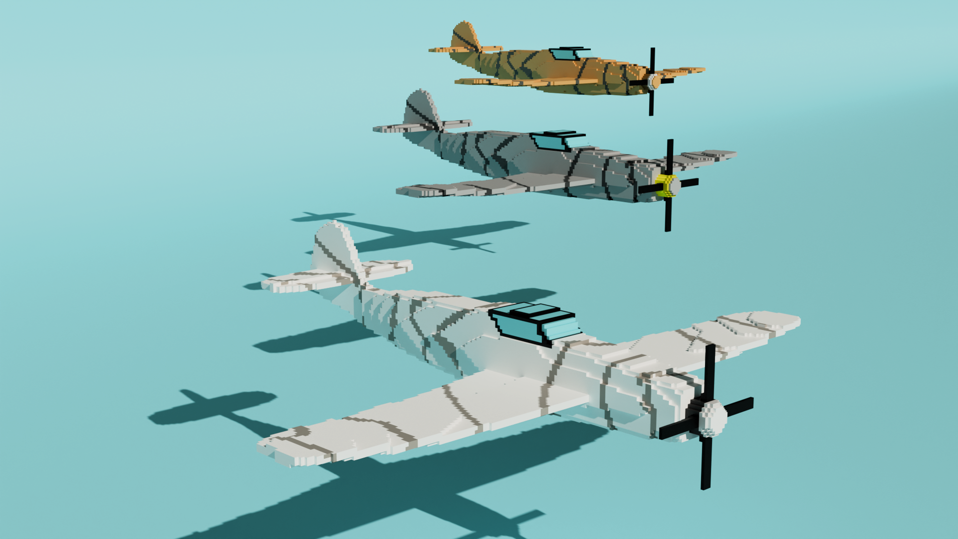 Voxel Fighter Plane by De Alpe Game Art