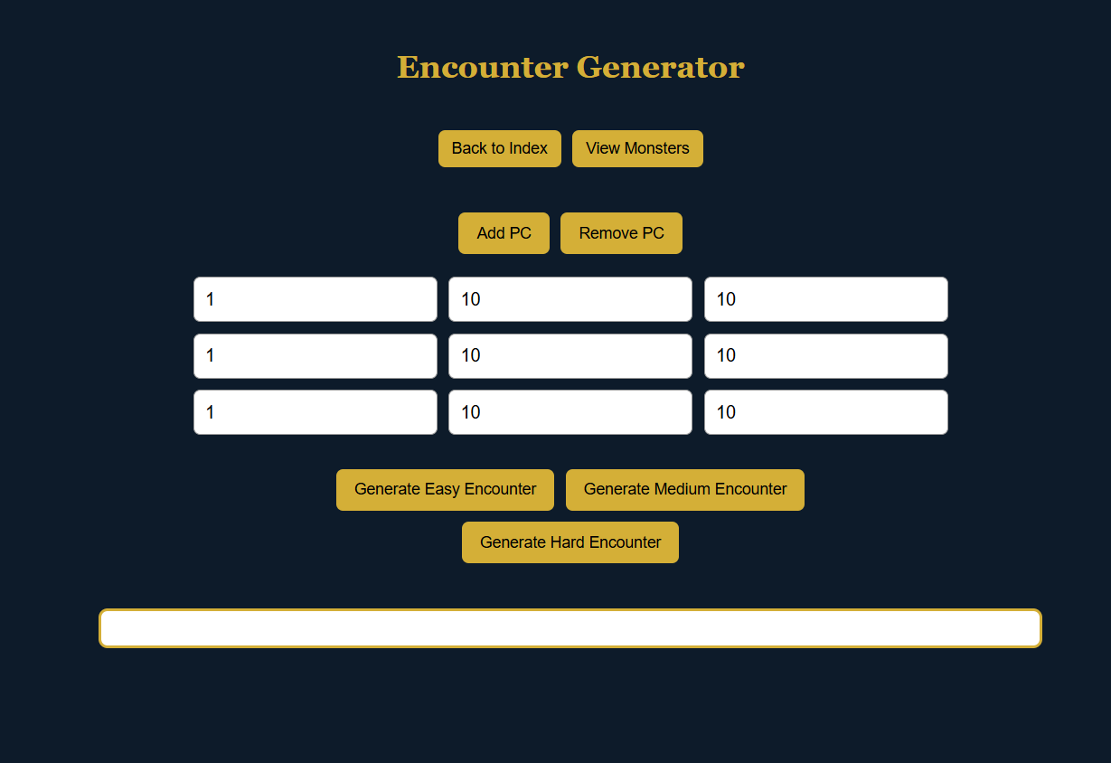 Encounter Generator (D&D 5e) by Charon Apollyon