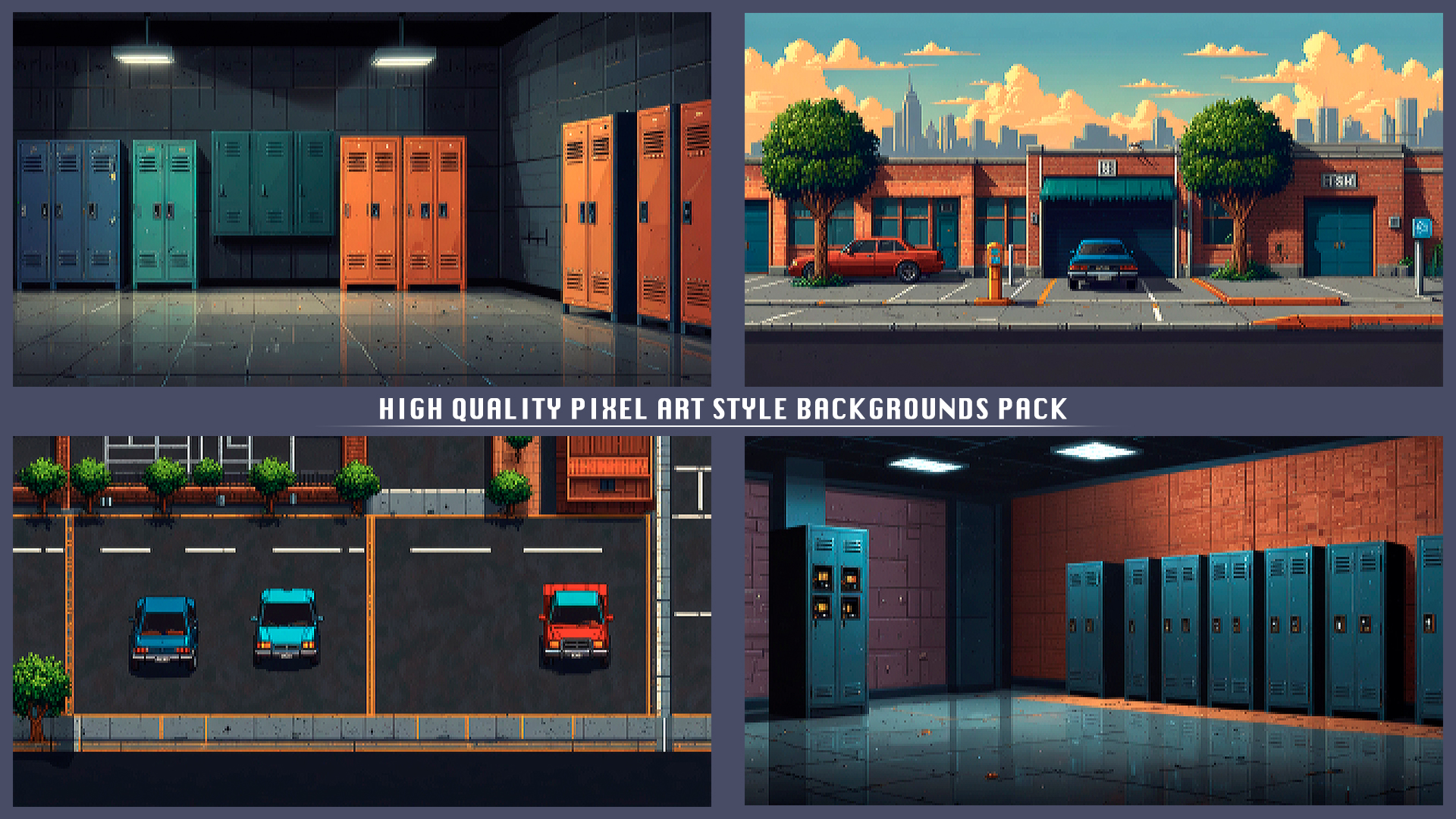 150+ SCHOOL PIXEL ART BACKGROUNDS by PIXELHUNT