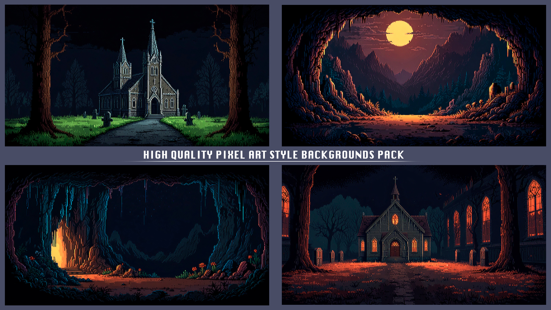 165+ MYSTIC PIXEL ART BACKGROUNDS by PIXELHUNT
