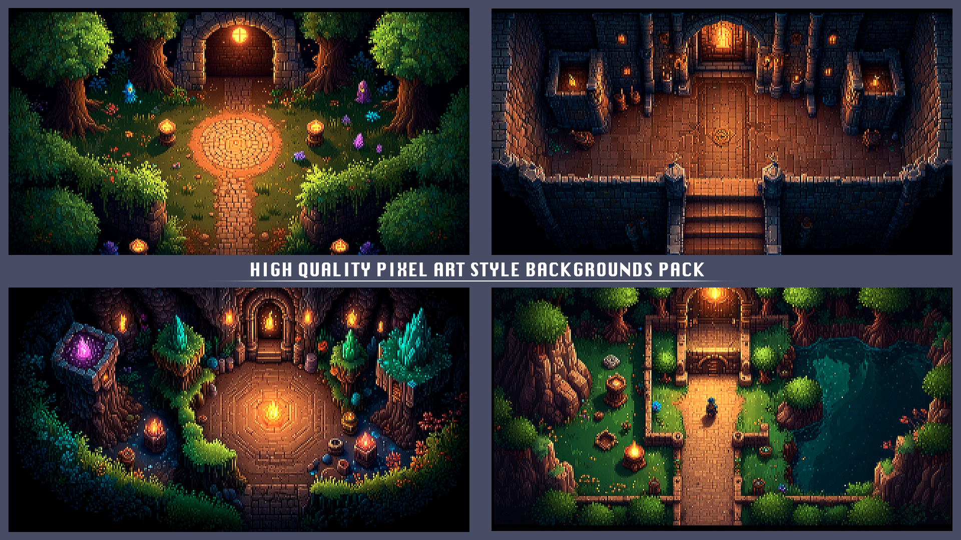 210+ FANTASY TOPDOWN BACKGROUNDS by PIXELHUNT