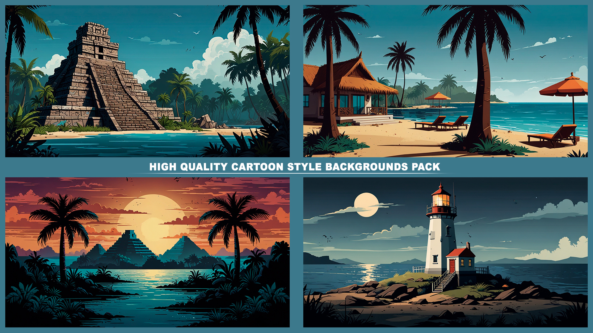 125+ ISLAND BACKGROUNDS by PIXELHUNT