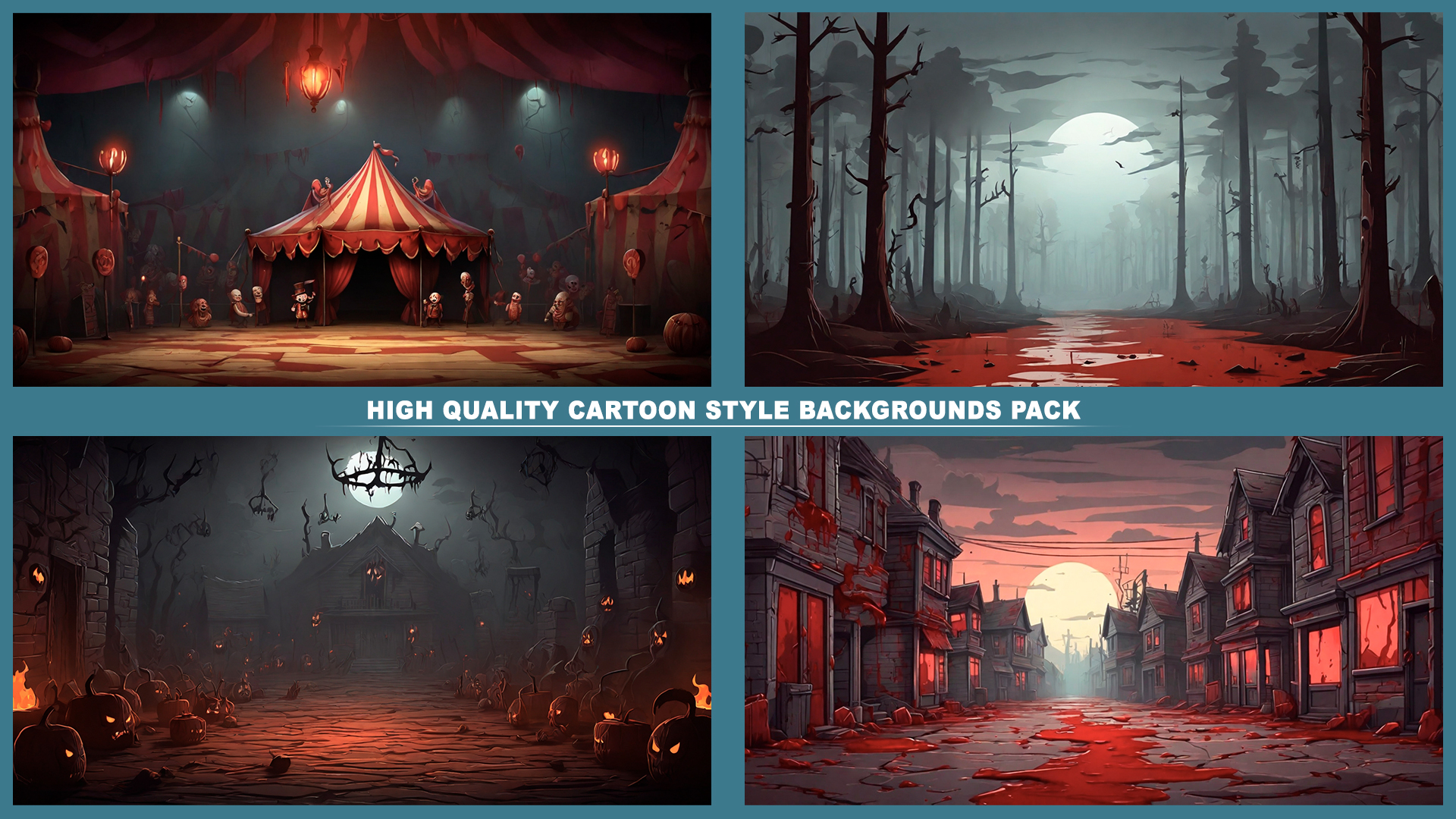 125+ HORROR BACKGROUNDS by PIXELHUNT