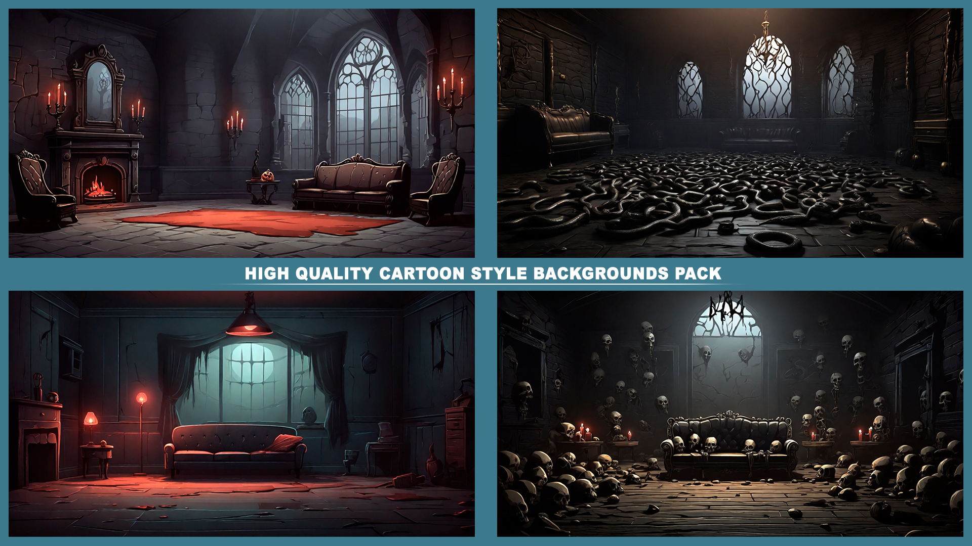 125+ HORROR BACKGROUNDS by PIXELHUNT