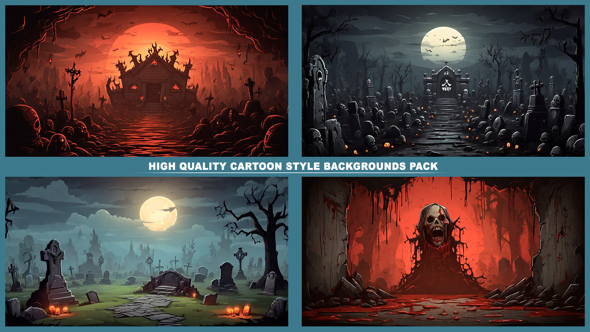 125+ HORROR BACKGROUNDS by PIXELHUNT