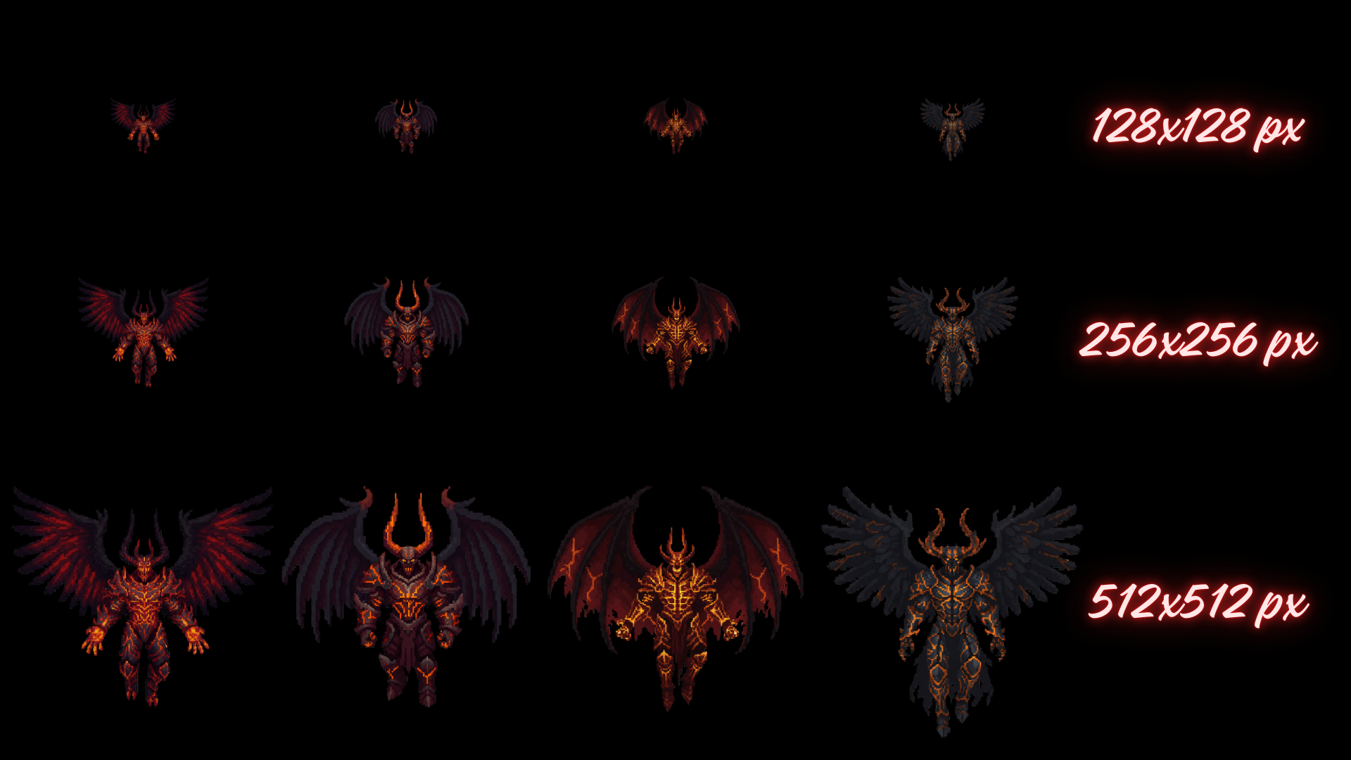 Infernal Pixel Boss Pack – 4 Demonic Bosses for Horror & Dark Fantasy ...