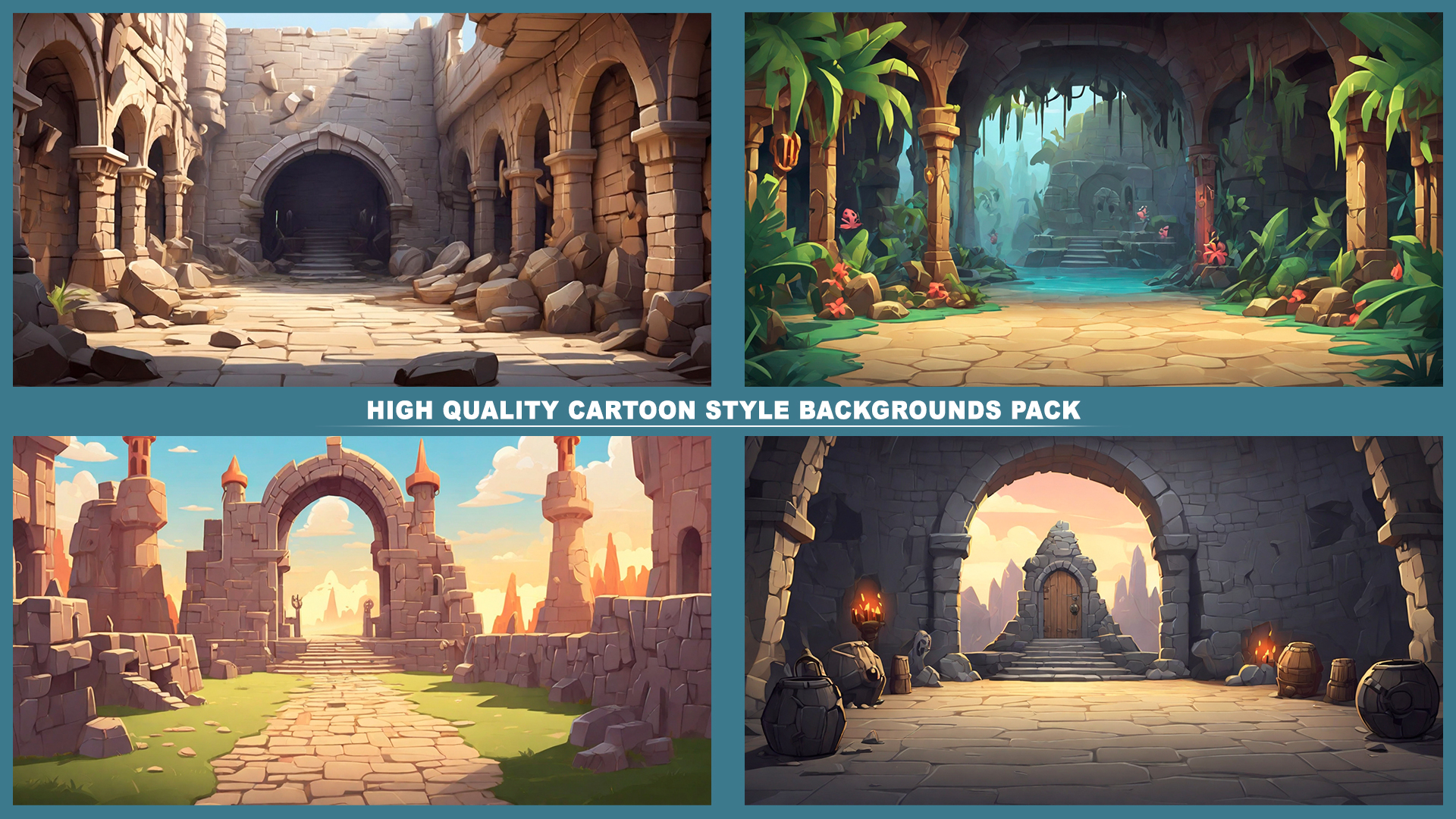 105+ DUNGEON BACKGROUNDS by PIXELHUNT