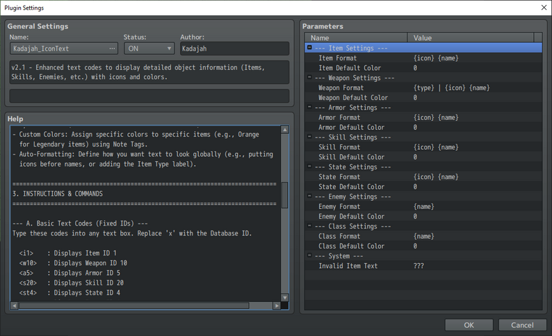 Kadajah's Text Codes for RPG Maker MZ by Kadajah