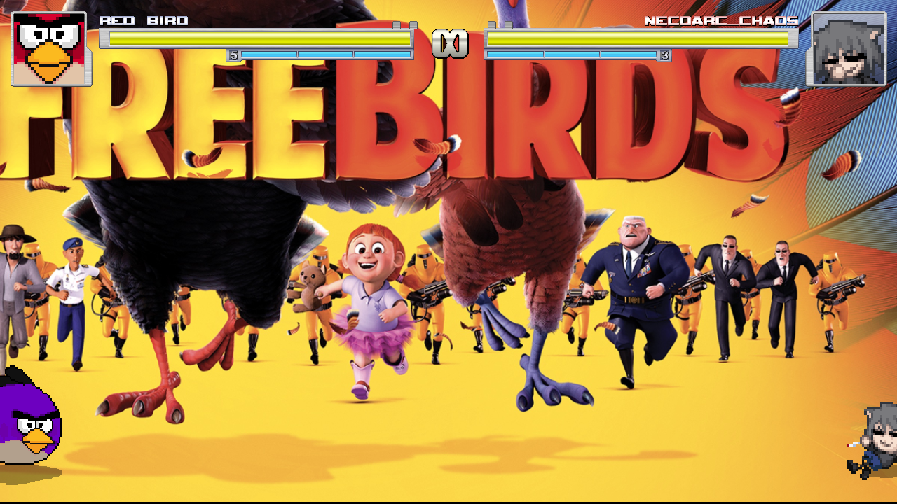 Free Birds Logo & Reggie eating Pizza (Mugen Stages Bundle) by Takishi ...