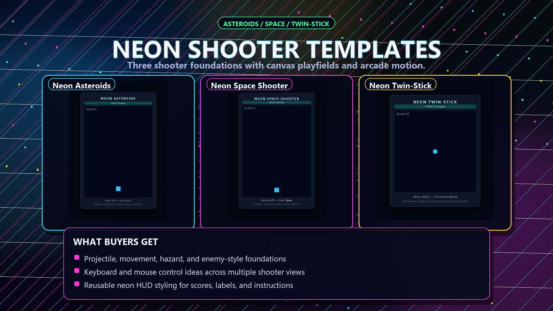 Neon HTML5 Mega Pack - 12 Arcade Game Templates to Rebrand & Resell by ...