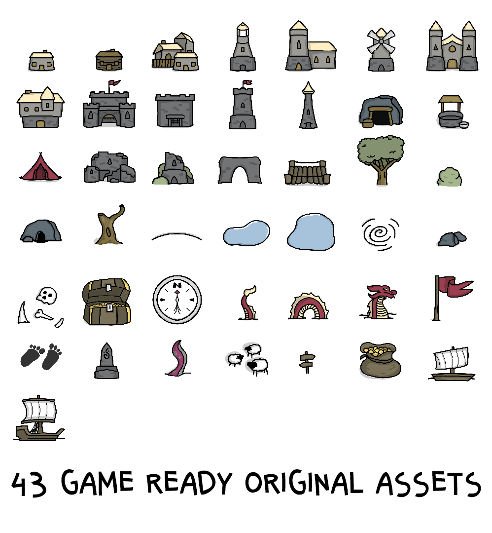 [FREE] 43 Original Map Icon Asset Pack by mikobrzu