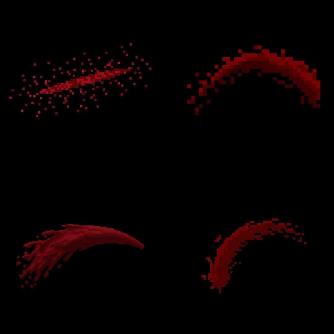 24 Pixel Blood FX Pack — Splashes, Slashes & Impacts (64/128px) by sidelka