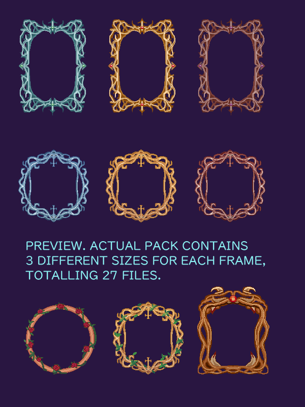 Fantasy Pixel Frames Pack by gwyntendo64