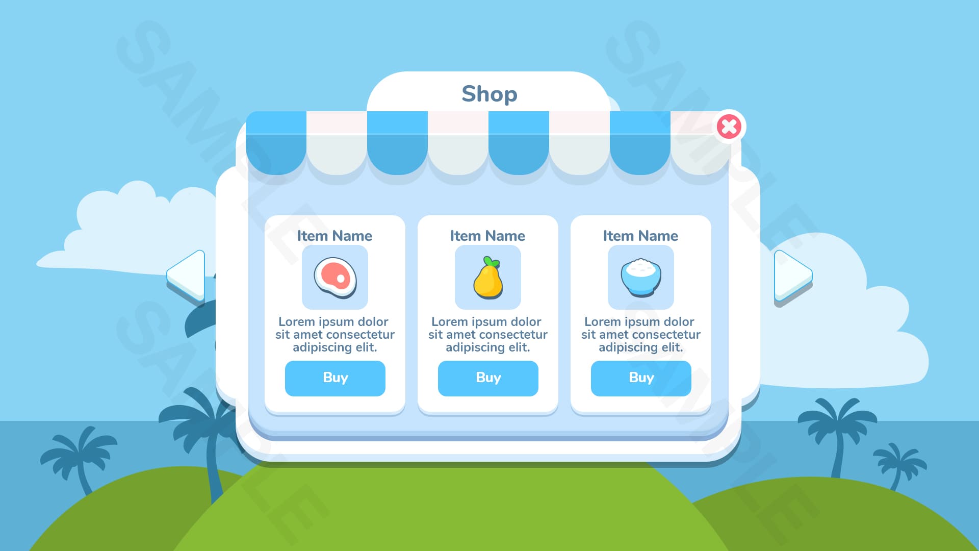 Casual Game UI Kit - Blue Sky Theme by Renderman