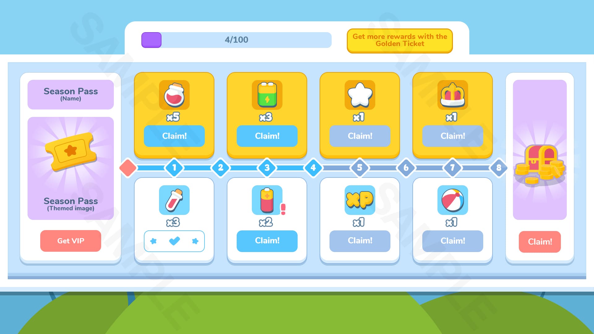Casual Game UI Kit - Blue Sky Theme by Renderman