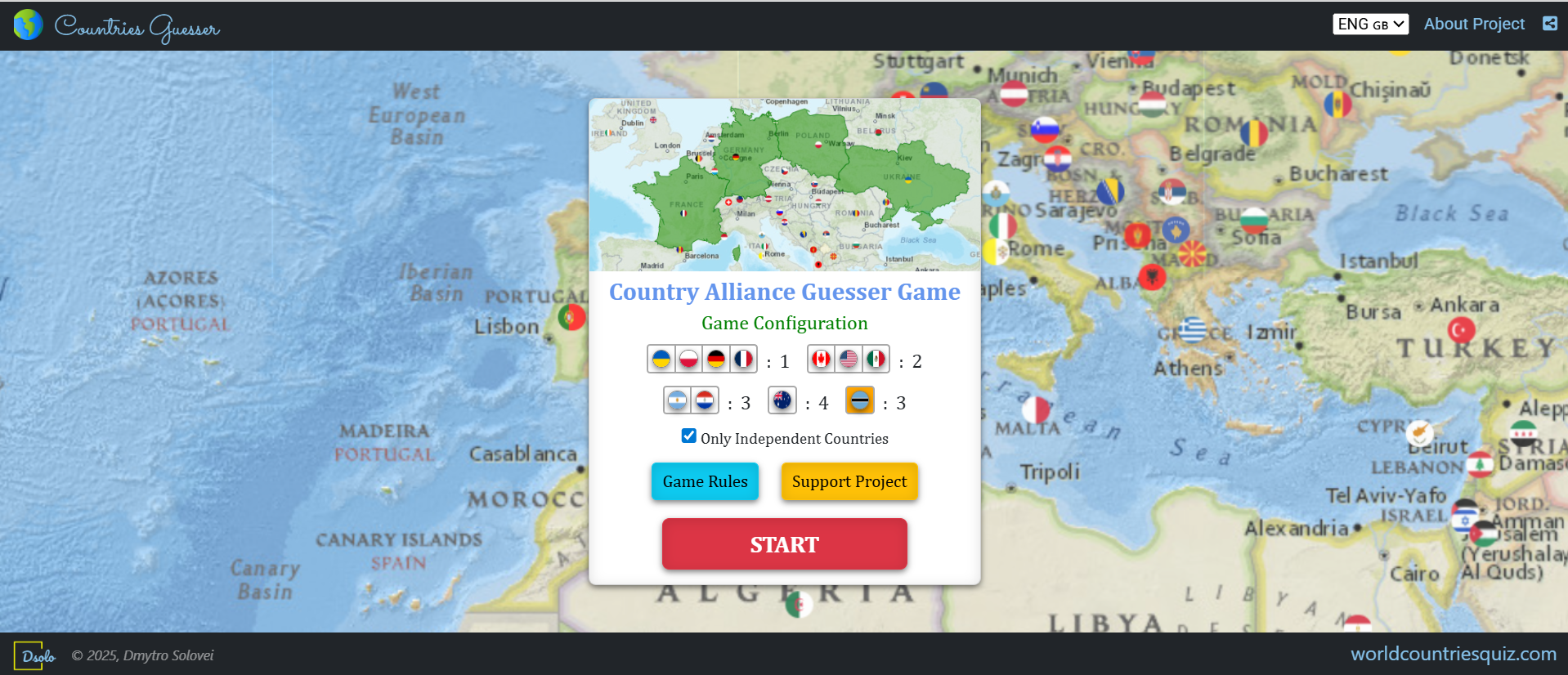 Countries Guesser Online Game by dimasolo1986