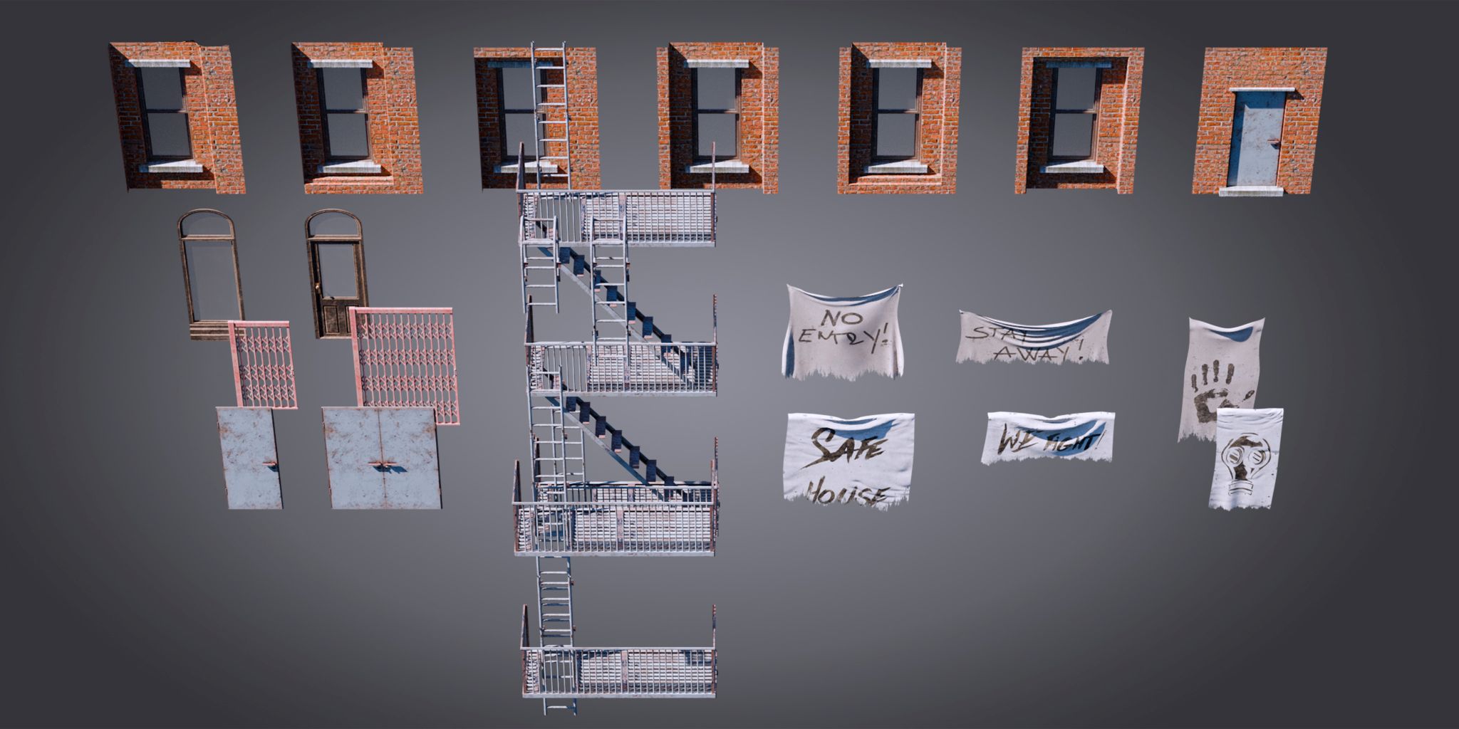 Post-apocalyptic Building | Modular Kit by Vertex Horizons
