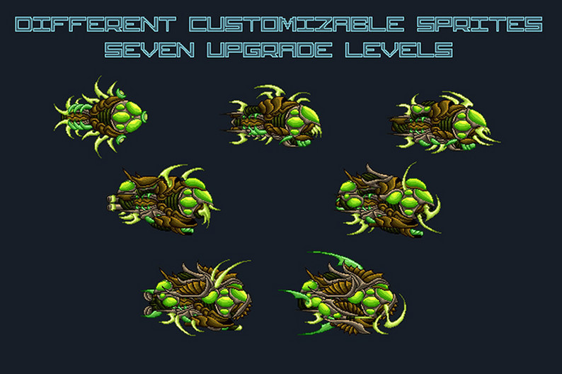 Boss Spaceship 2D Sprites Pixel Art by Free Game Assets (GUI, Sprite ...