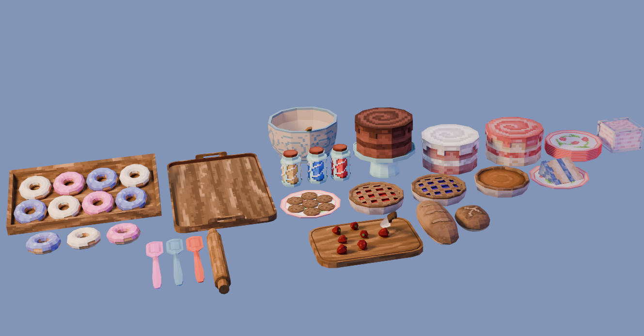 Low-Poly Bakery Asset Pack by UnluckilyAGoose