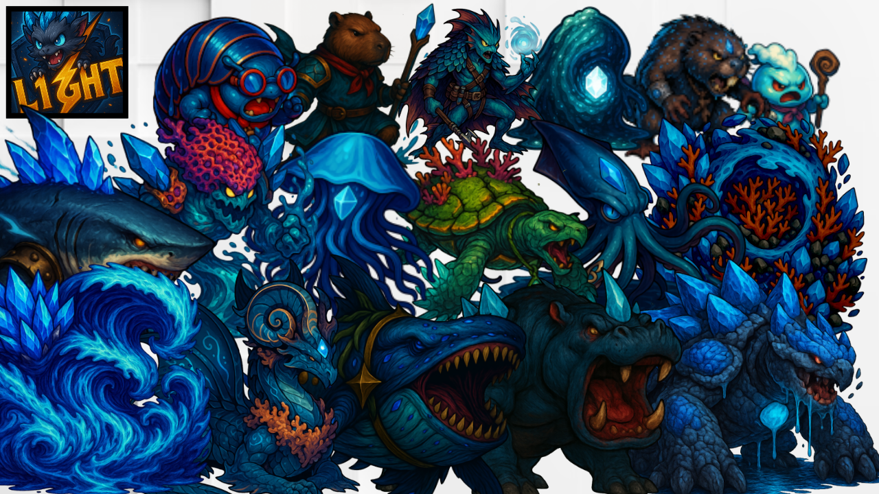 Sideview Water Elemental Monster Pack! by L1ght