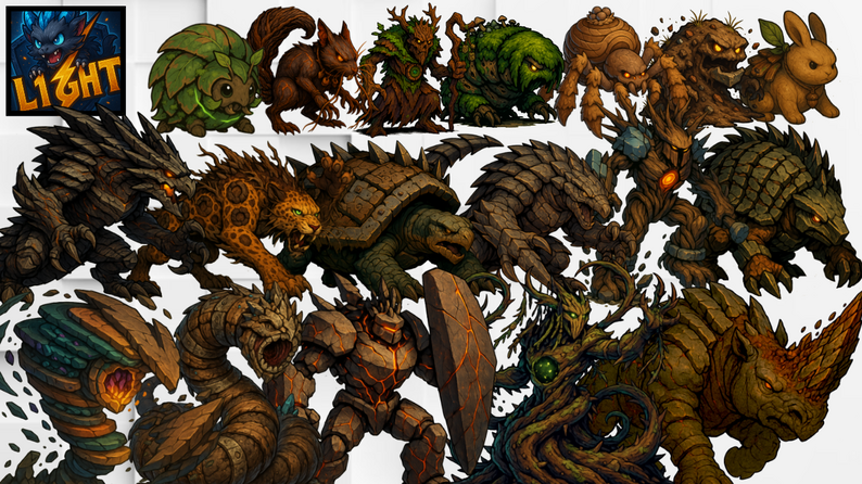 Sideview Earth Elemental Monster Pack! by L1ght