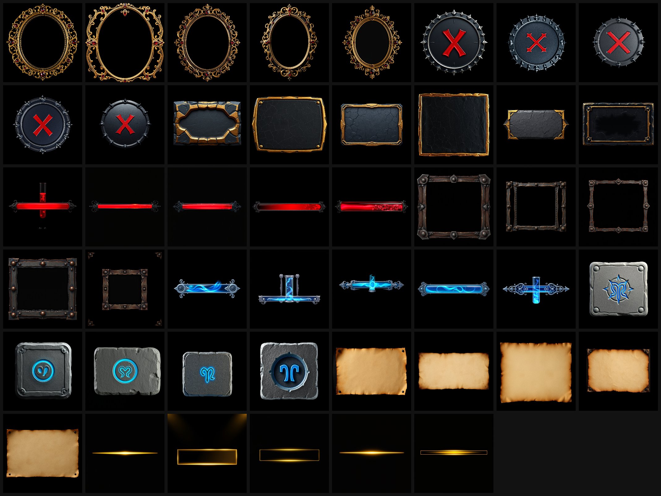 Dark Fantasy RPG UI Kit - High Resolution [4K] by Vill8tion