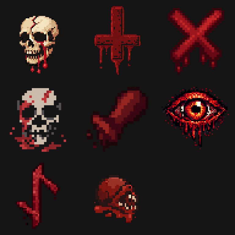 Pixel Horror Icons Pack – now improved & expanded! - 26 Pixel Horror ...