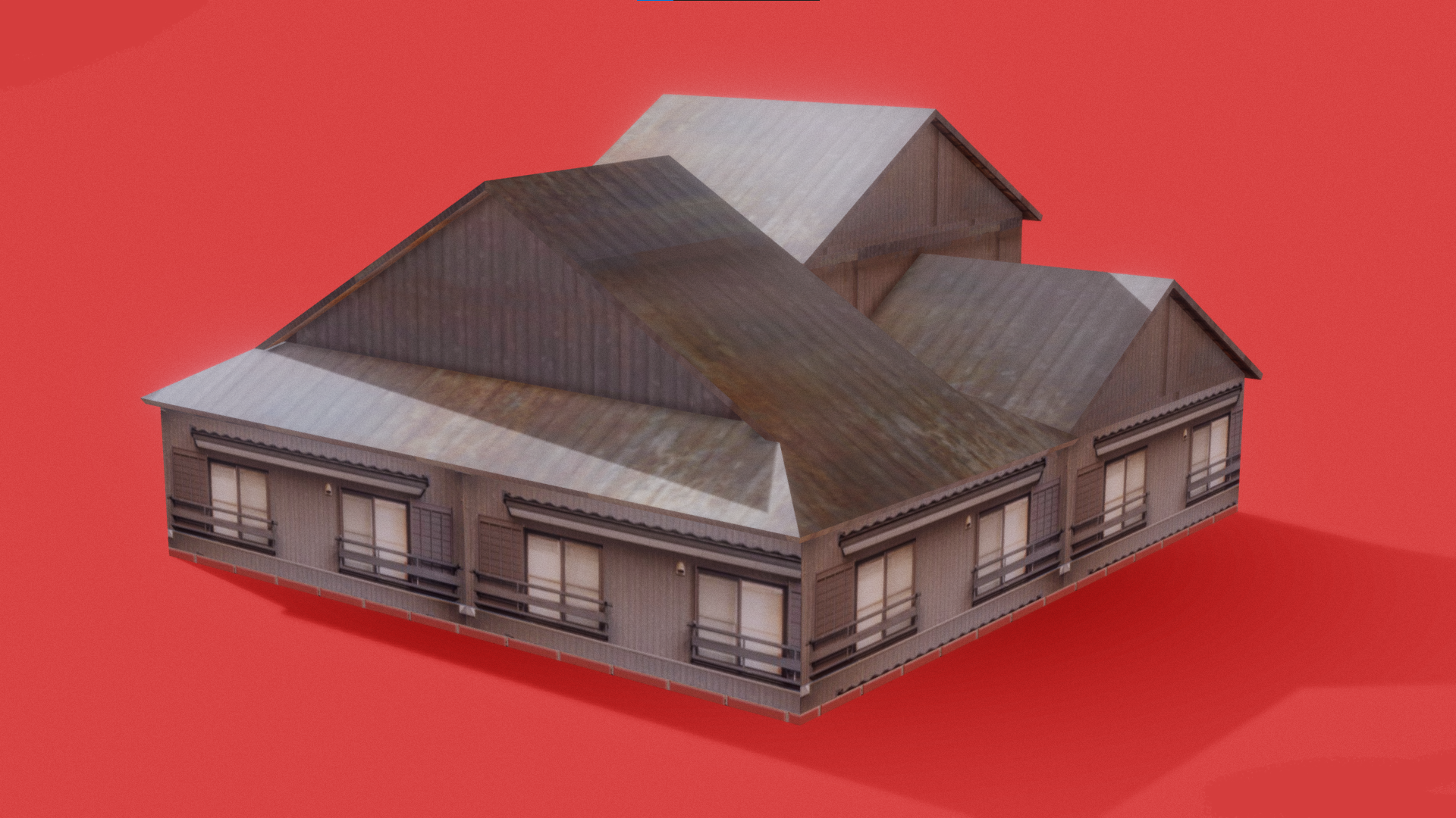 Large Rusty Traditional Japanese House 2 by Kasuga𓅂