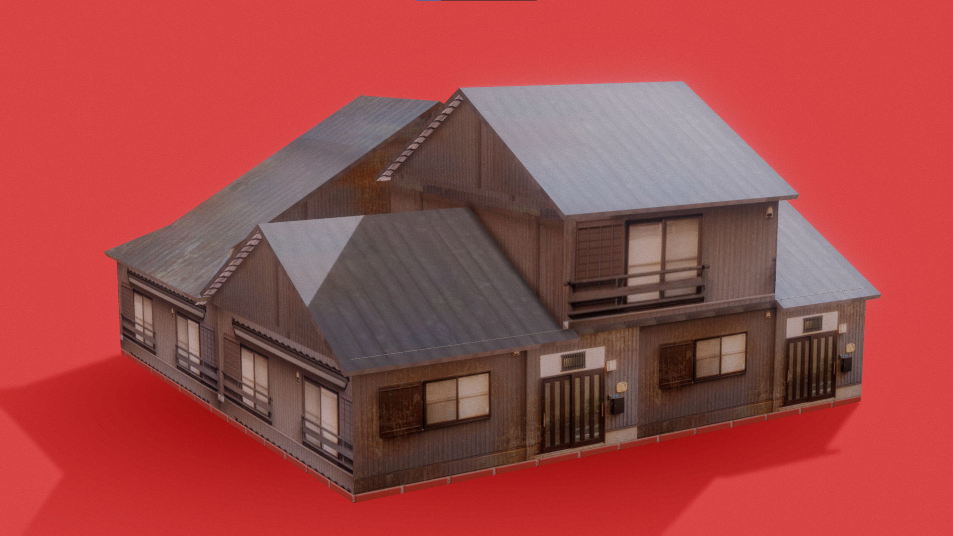 Large Rusty Traditional Japanese House 2 by Kasuga𓅂