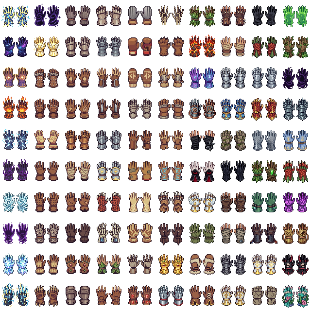 100 Pixel Art Gloves by pixStuff