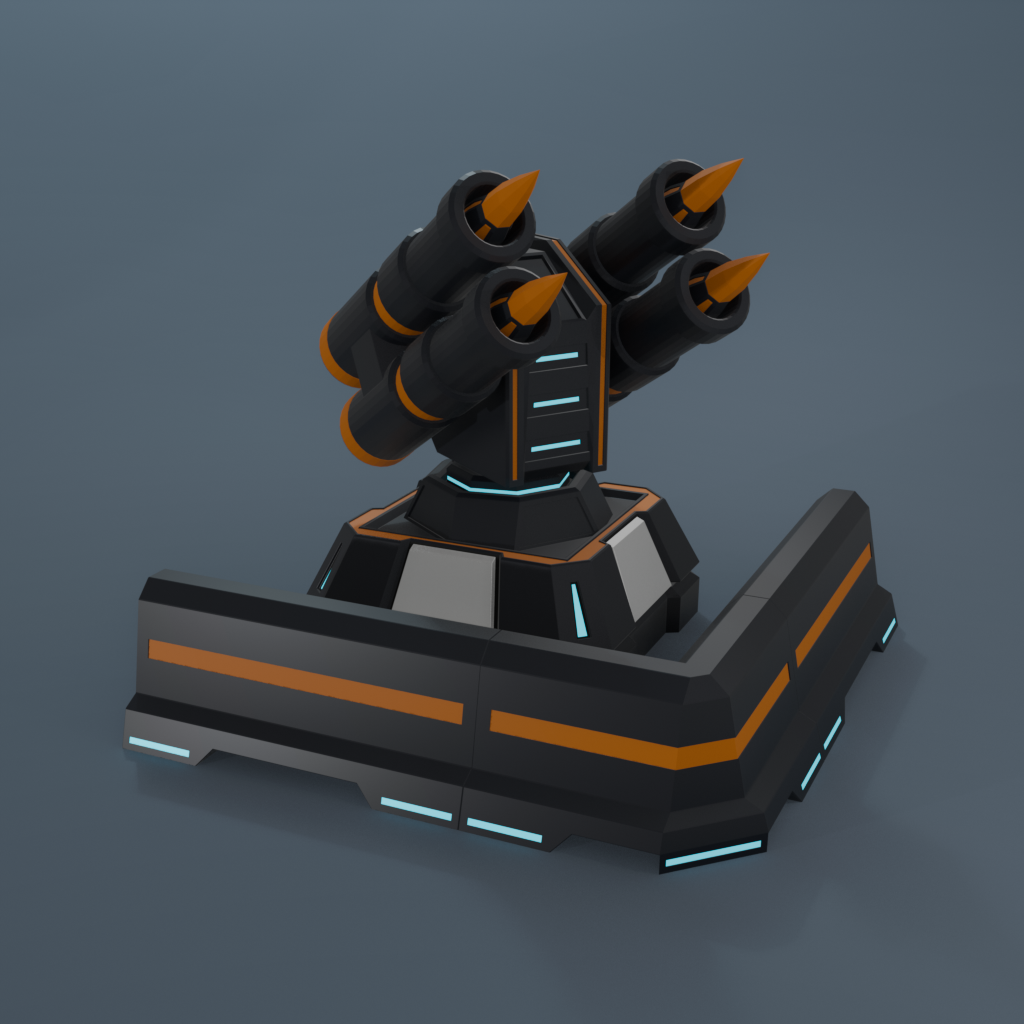 Low Poly Sci-Fi Turrets & Defense Pack D-001 by OZEA Studio